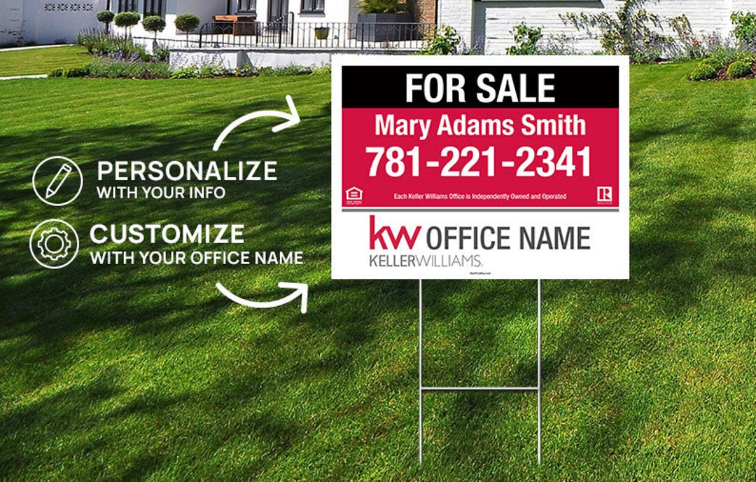 Keller Williams Corrugated Yard Signs, Professional Sign With Stakes ...