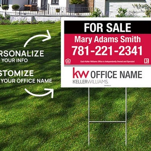 Keller Williams Corrugated Yard Signs, Professional Sign With Stakes ...