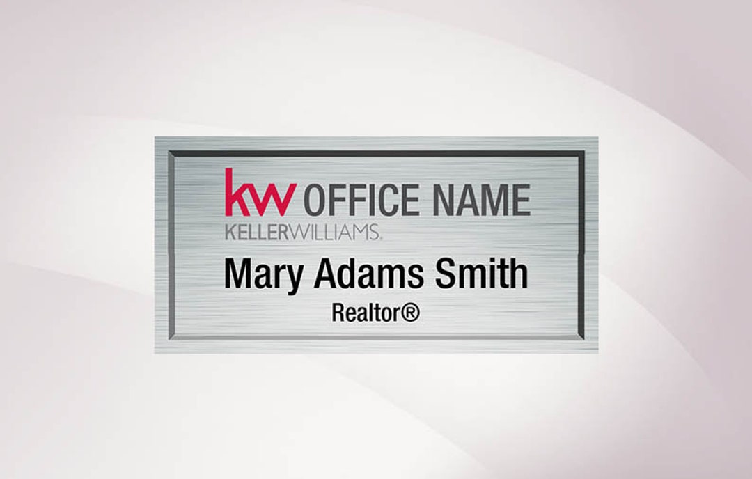 Customizable Keller Williams Name Badges, Professional Realtor Name ...