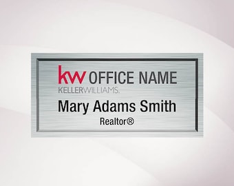 Customizable Keller Williams Bling Rectangle Name Badges, Professional ...
