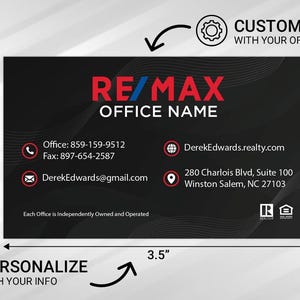 RE/MAX Business Cards, Professional Business Cards, Personalized ...