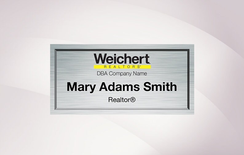 Customizable Weichert Name Badges, Professional Realtor Name Tags ...