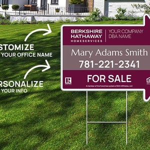 Berkshire Hathaway Arrow Sign, Personalized Real Estate Sign With ...
