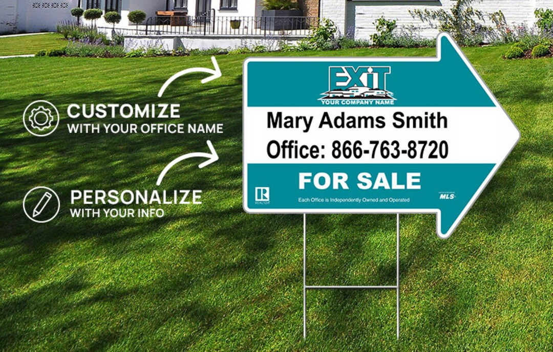 Exit Realty Arrow Shaped Signs, Professional Arrow Shaped Signs With ...