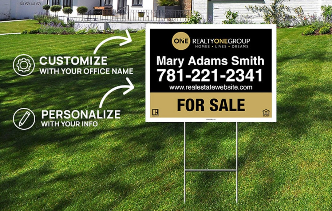 Realty One Group Corrugated Yard Signs, Professional Sign With Stakes ...