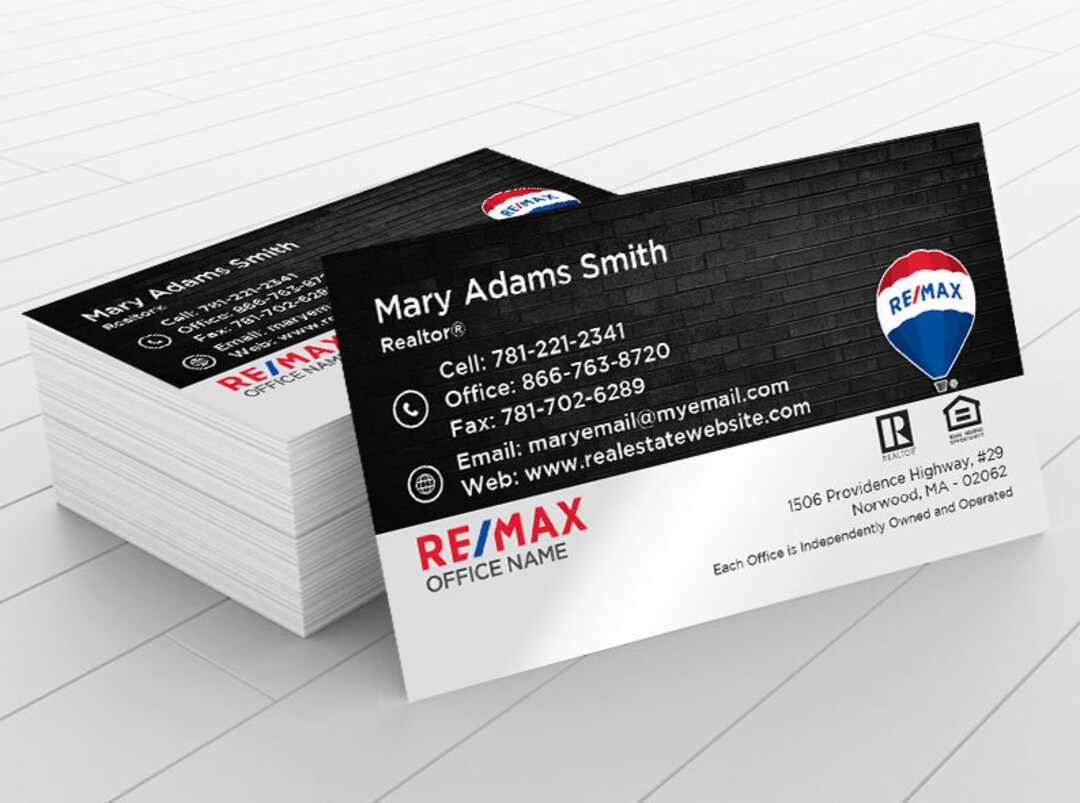 RE/MAX Business Cards, Professional Business Cards, Personalized ...