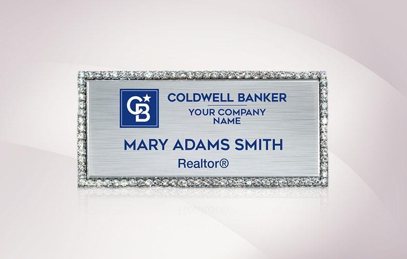 Customizable Coldwell Banker Bling Rectangle Name Badges, Professional ...