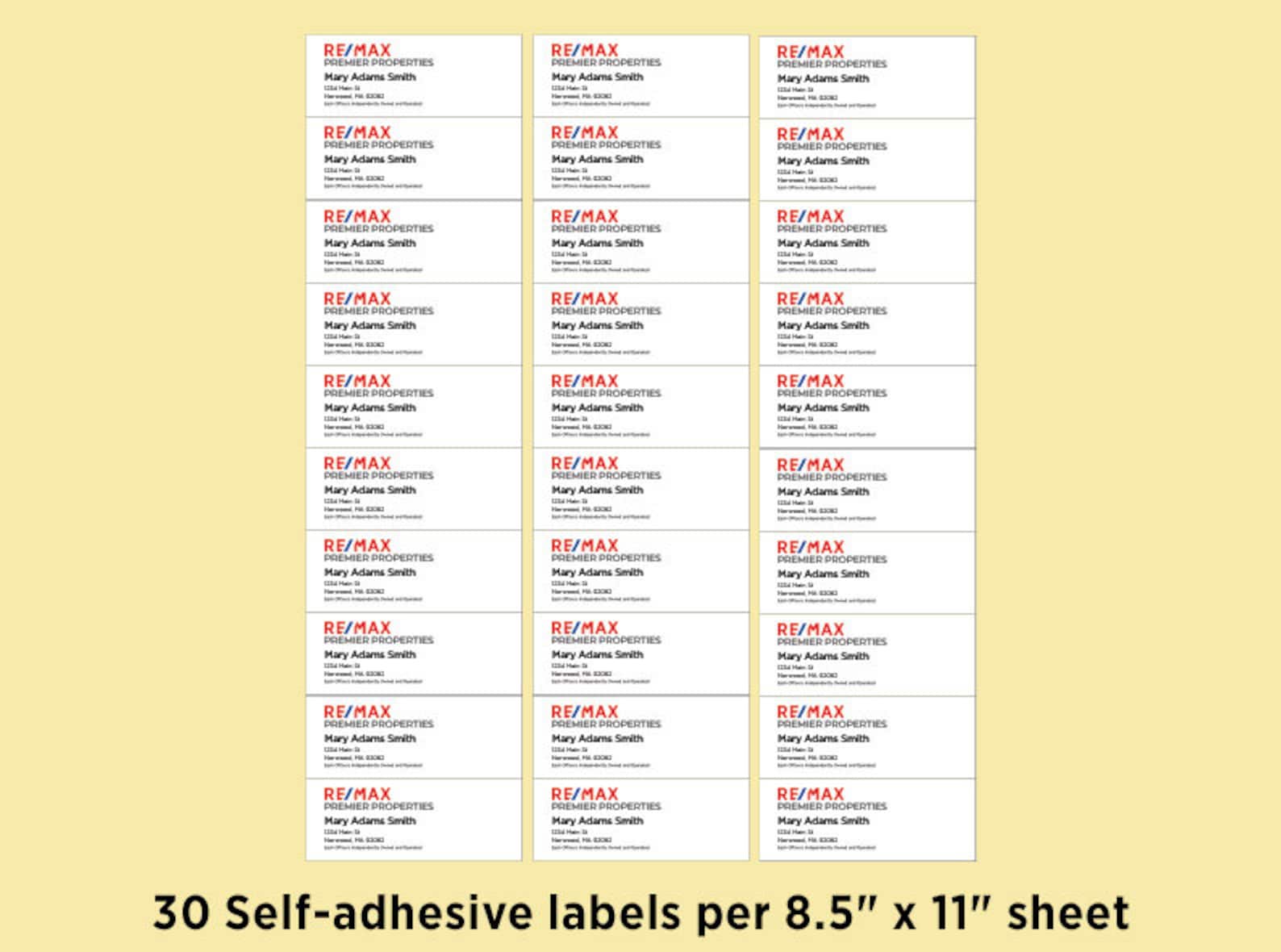 Customizable RE/MAX Return Address Labels, Professional Realtor Address ...