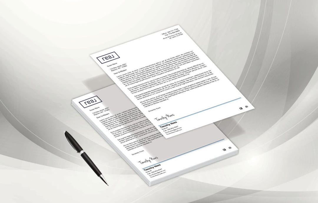 Personalized Realtor Letterheads, One Real Branded Stationary - Etsy
