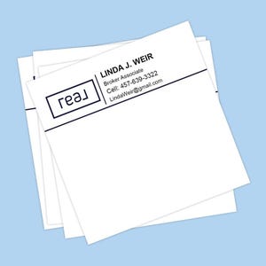 One Real Customizable Sticky Notes, Professional Realtor Sticky Notes ...