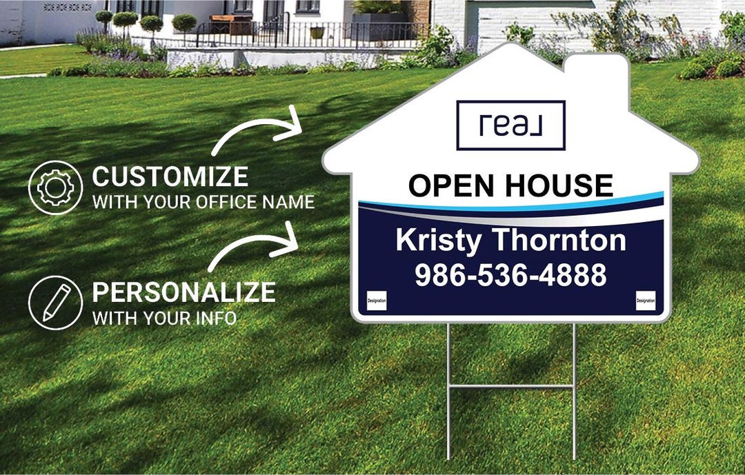 Personalized House Shaped Real Estate Sign With Stakes - Etsy