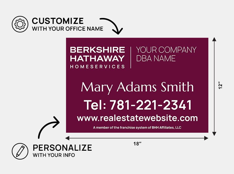Berkshire Hathaway Car Magnets, Real Estate Agent, 12x18 Gloss Coated ...