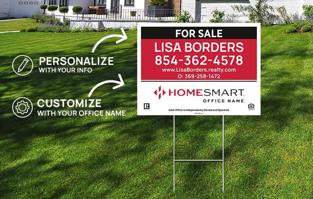 Homesmart Real Estate Yard Sign, Personalized Corrugated Sign With ...