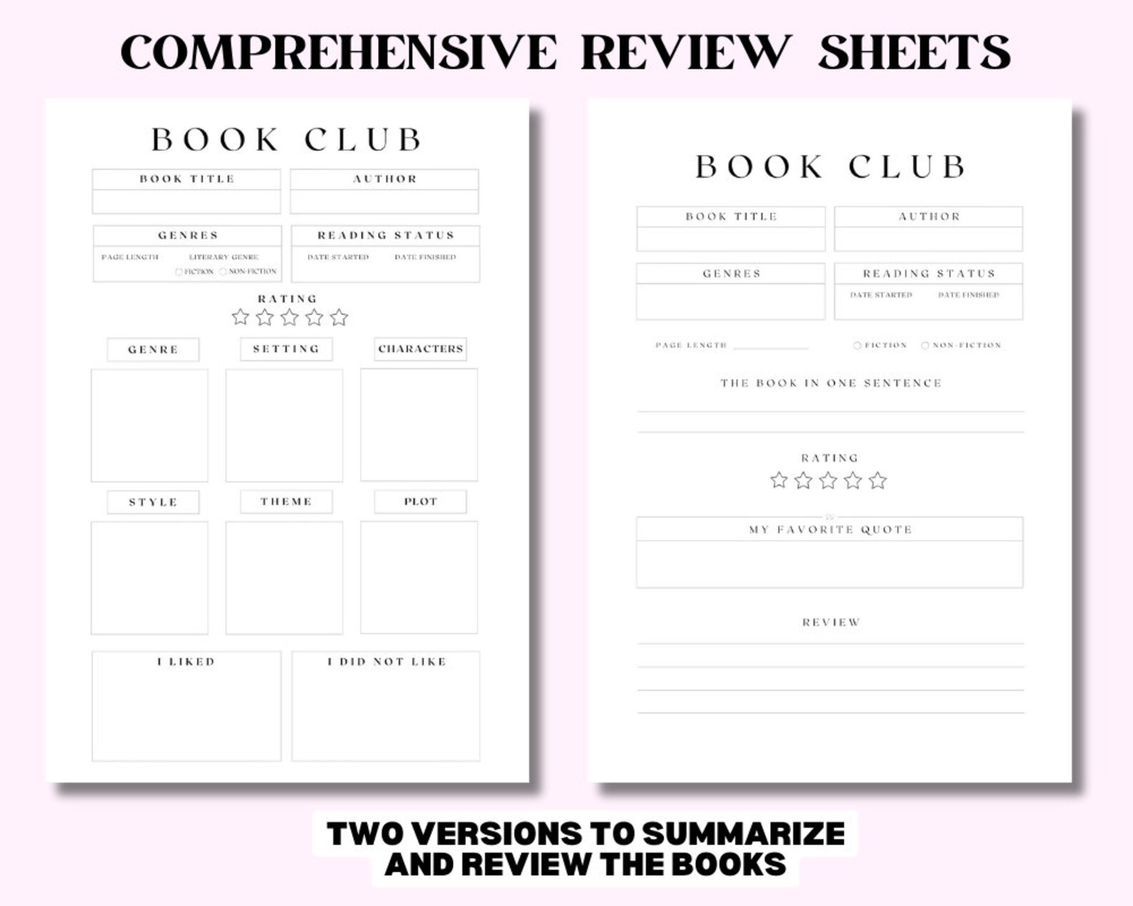 Book Club Bundle, Book Club Discussion Kit, Printable Book Club ...