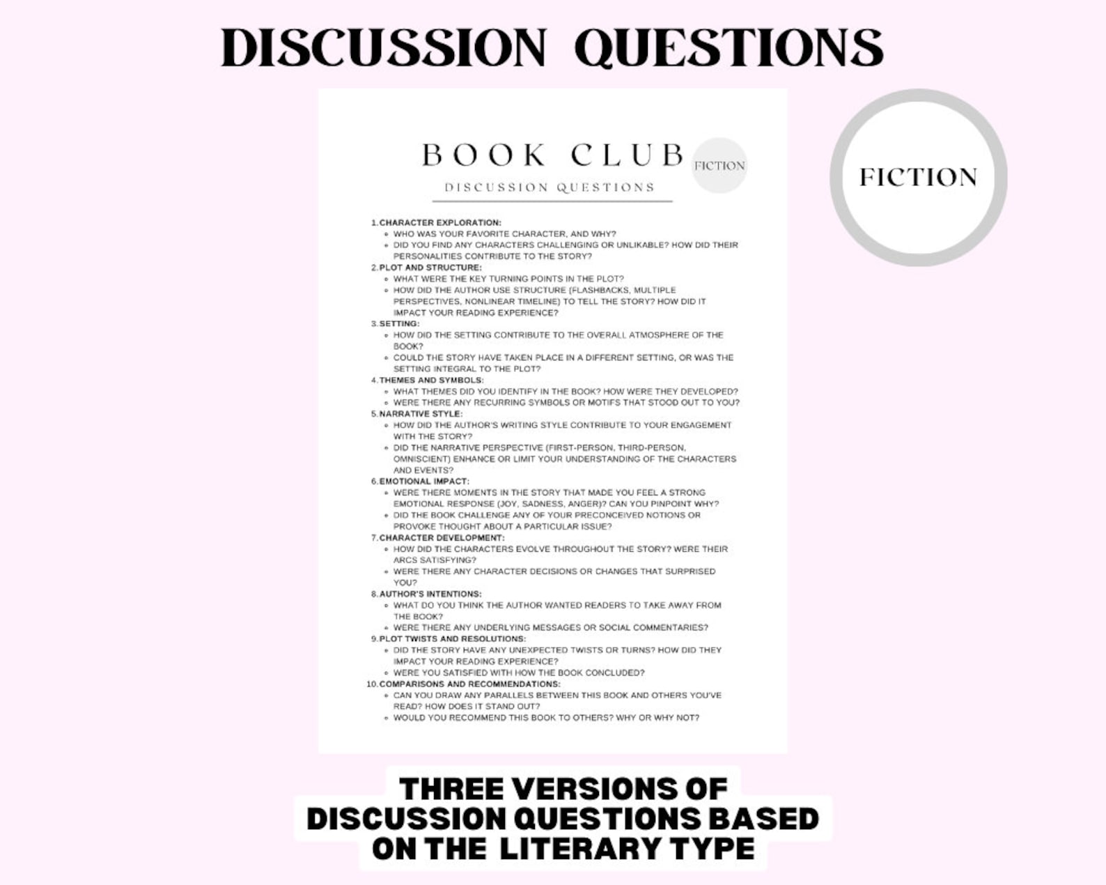 Book Club Bundle, Book Club Discussion Kit, Printable Book Club ...