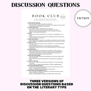 Book Club Bundle, Book Club Discussion Kit, Printable Book Club ...