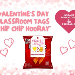 SUPER EASY Printable Valentine Card, Chips Valentine, Classroom ...