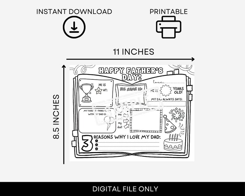 Happy Fathers Day Coloring Page, All About Dad, Happy Fathers Day Card ...