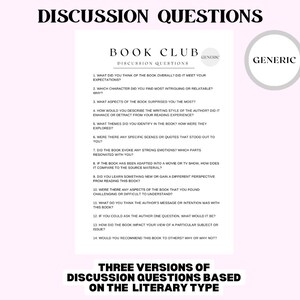 Book Club Bundle, Book Club Discussion Kit, Printable Book Club ...
