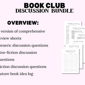 Book Club Bundle, Book Club Discussion Kit, Printable Book Club ...