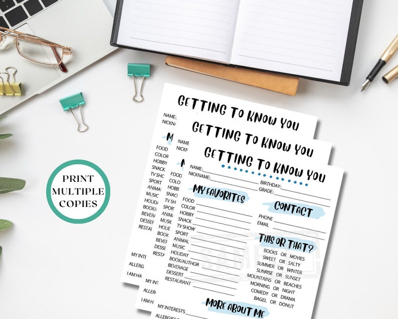 Get to Know You Survey, Get to Know You Printable, All About Me, New ...