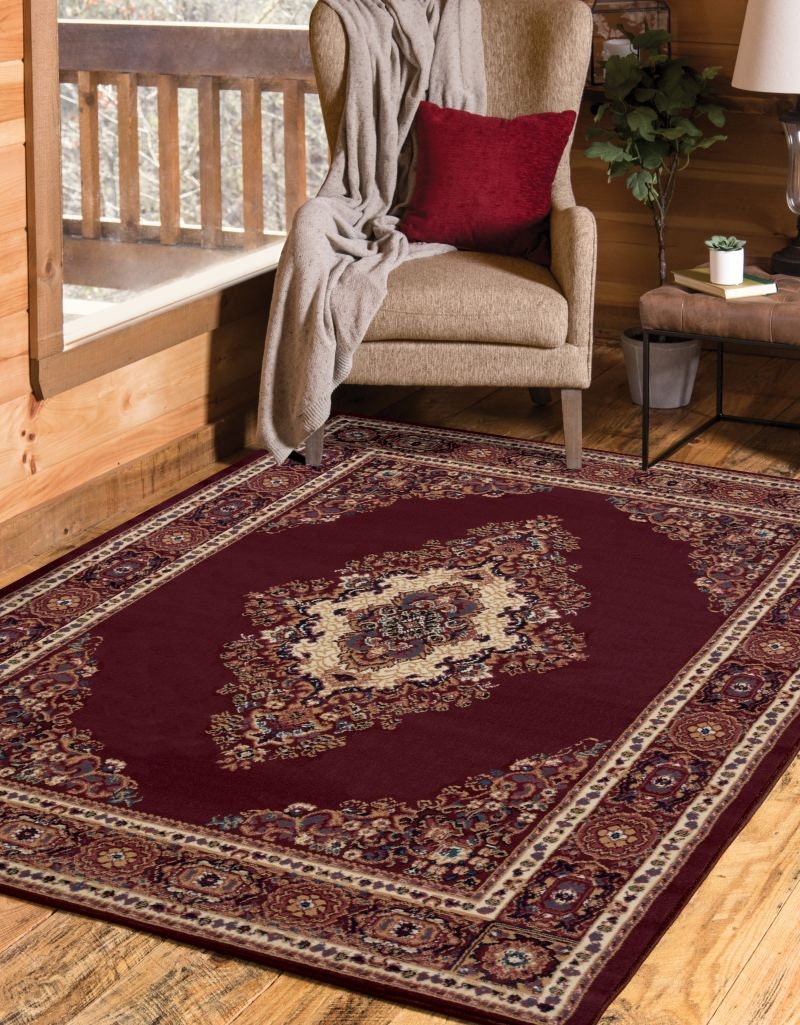 Manhattan Cathedral Burgundy Area Rugs Living Room Manhattan Cathedral ...