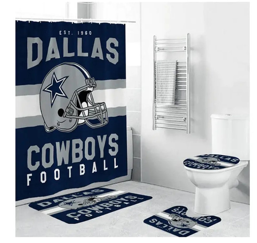 NFL Football Team Helmet Dallas Cowboys Bathroom Sets, Shower Curtain ...