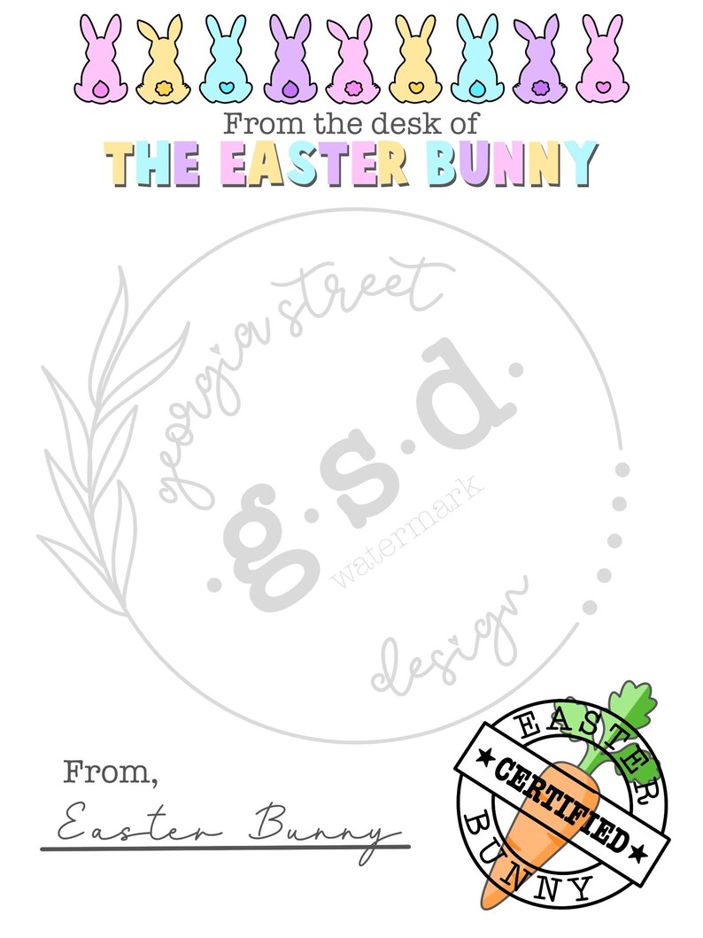Easter Bunny Letterhead & Envelope - Etsy