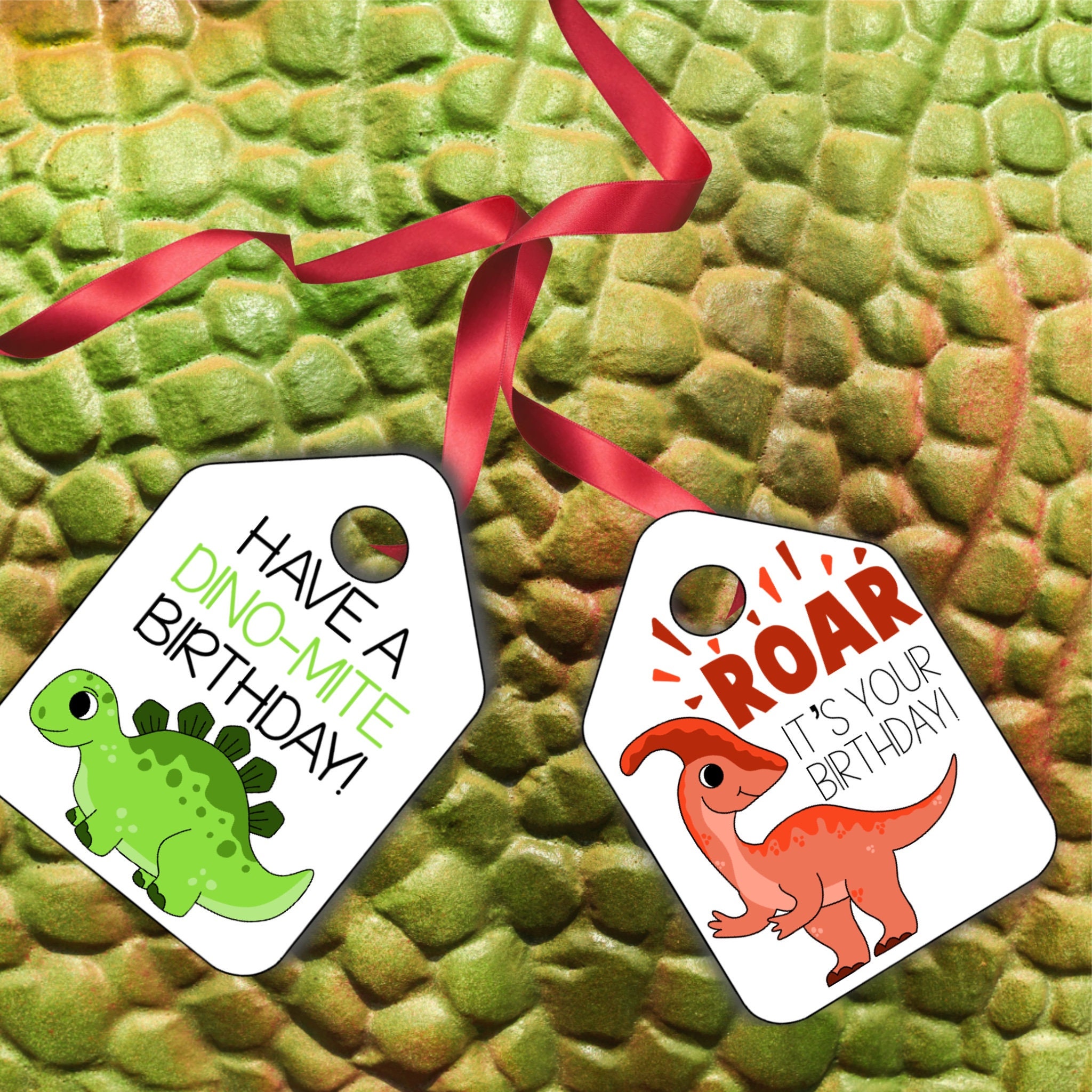 Birthday Dinosaur Gift Tags - Etsy
