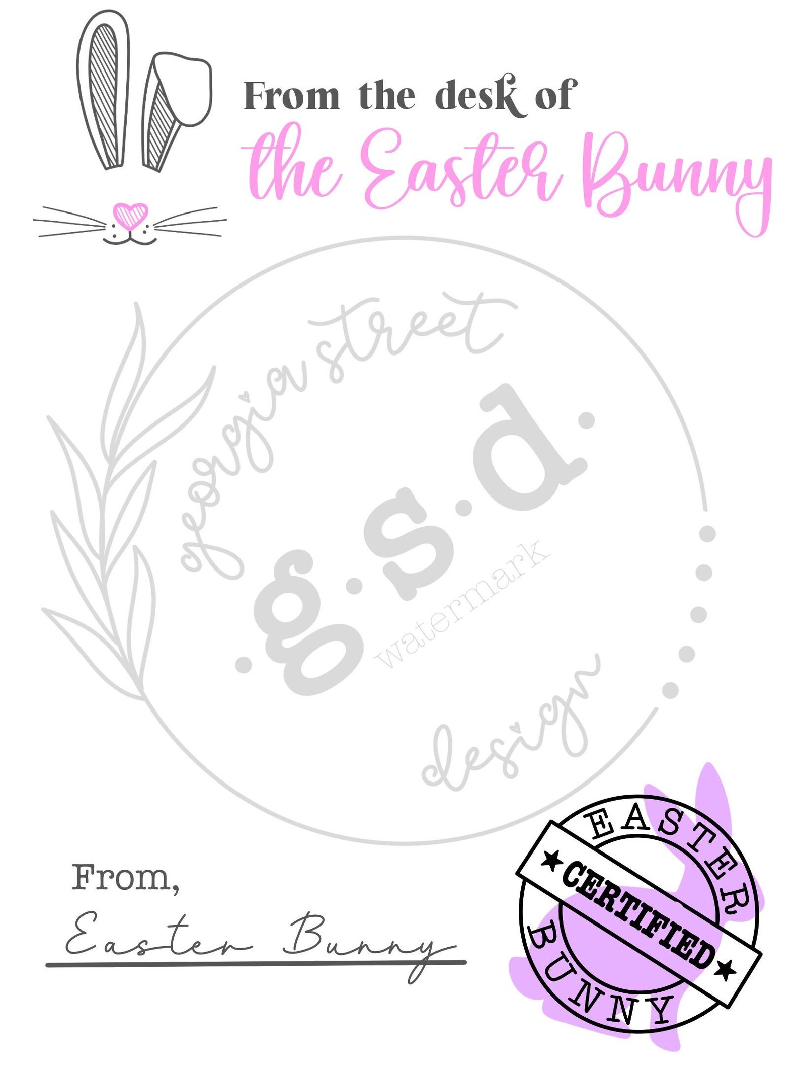Easter Bunny Letterhead & Envelope - Etsy