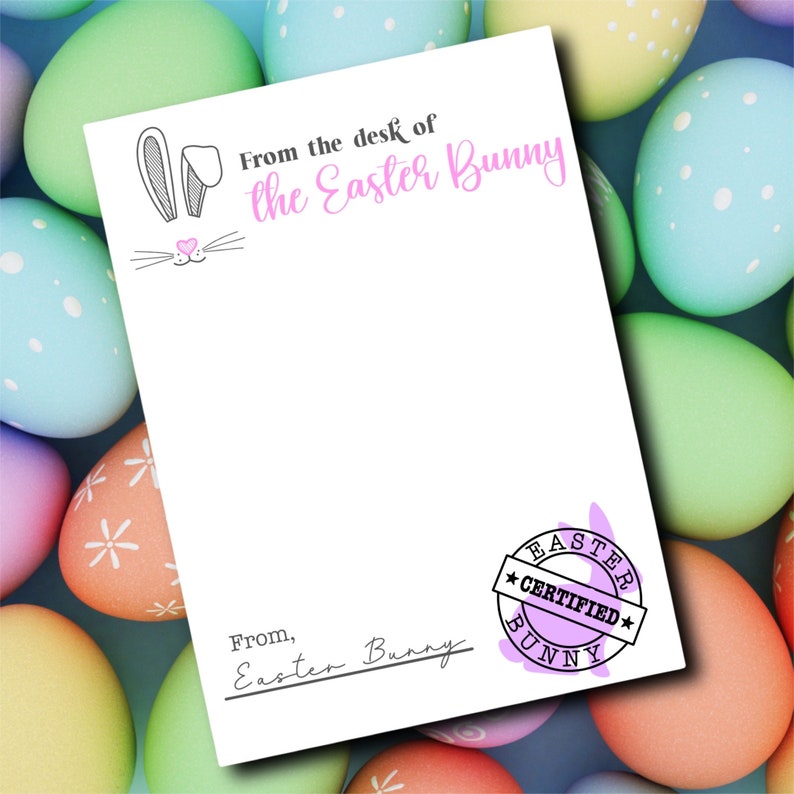 Easter Bunny Letterhead & Envelope - Etsy