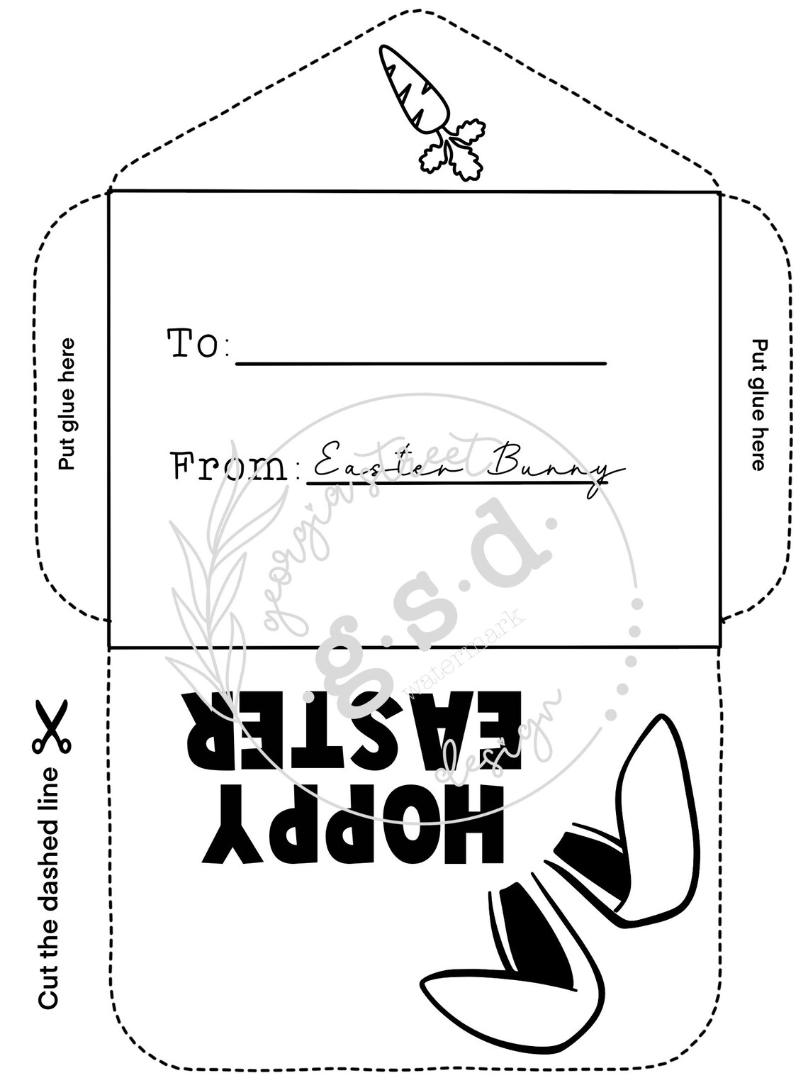 Easter Bunny Letterhead & Envelope - Etsy