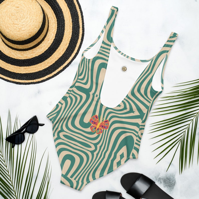 Retro One Piece Swimsuit, Vintage Swimsuit, Vacation Swimwear, Holiday ...