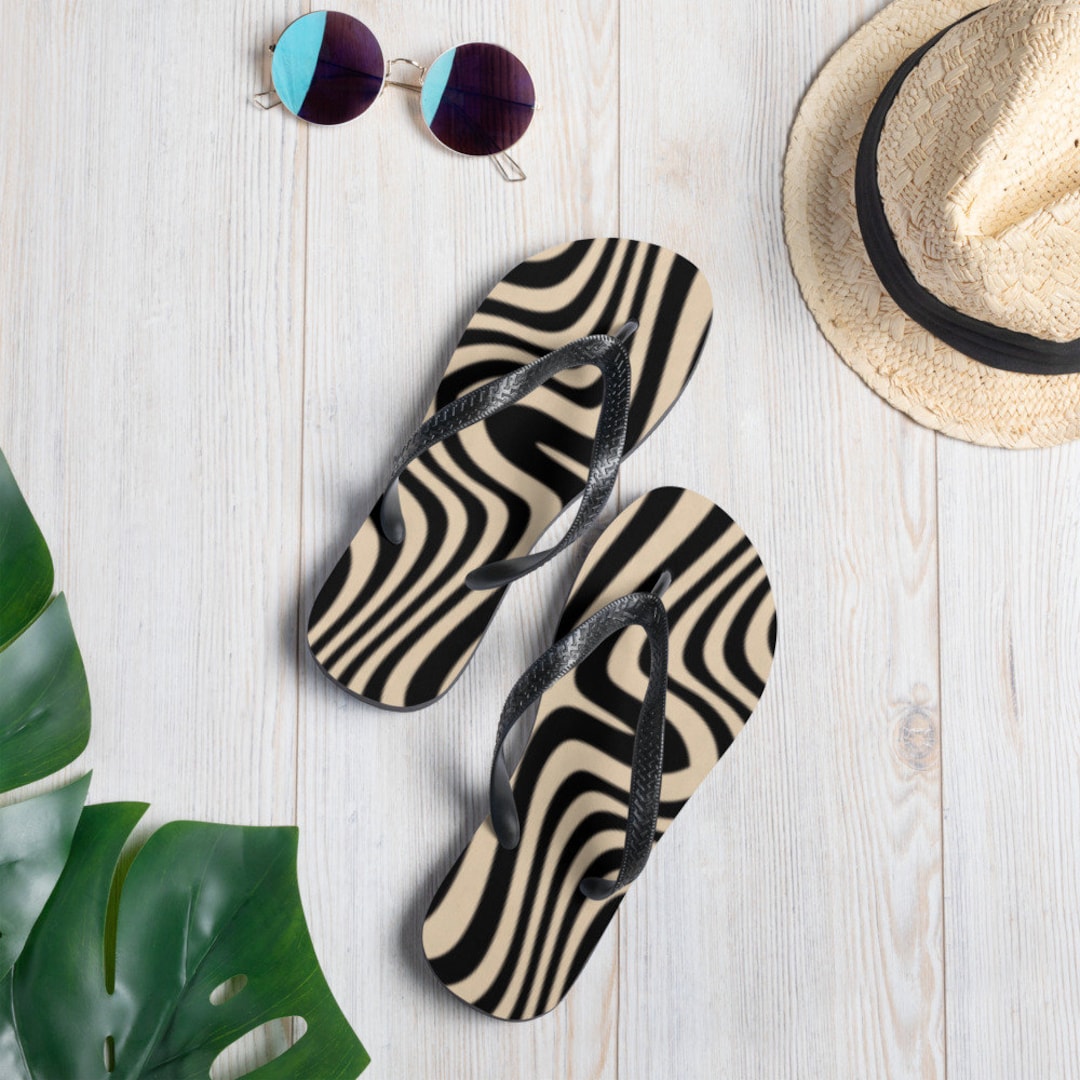 Retro Flip-flops, Vintage Pattern Flip Flops, Holiday Pool Flip Flops ...