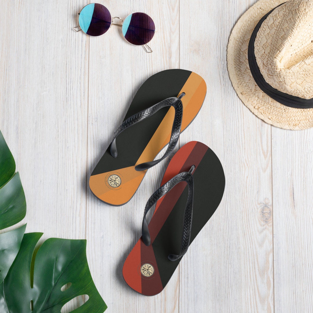 Retro Flip-flops, Vintage Pattern Flip Flops, Holiday Pool Flip Flops ...