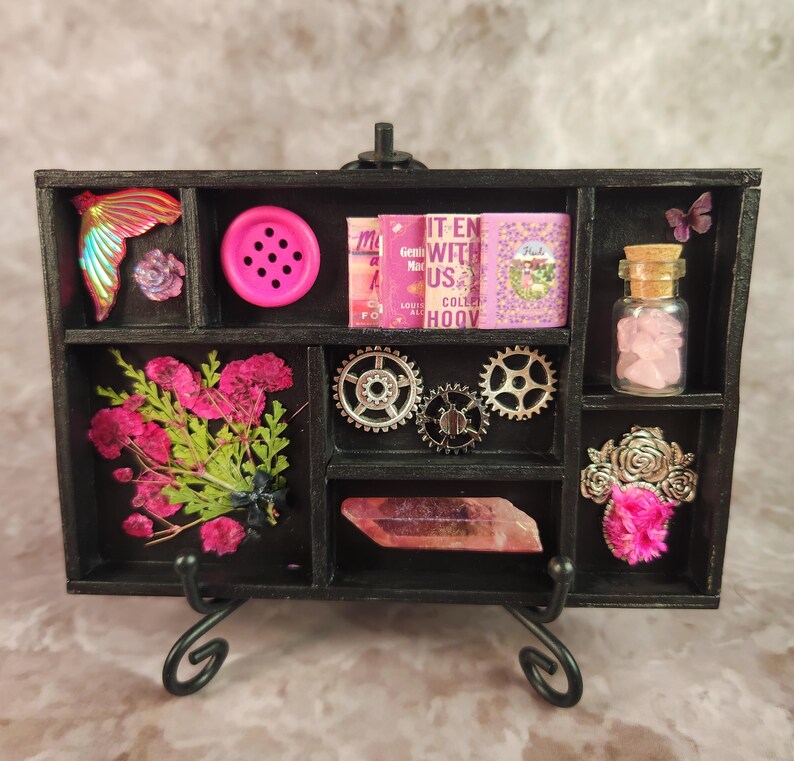 Gothic Trinket Shelf: "hexed in Pink" Mini Curio Display Magnet or ...