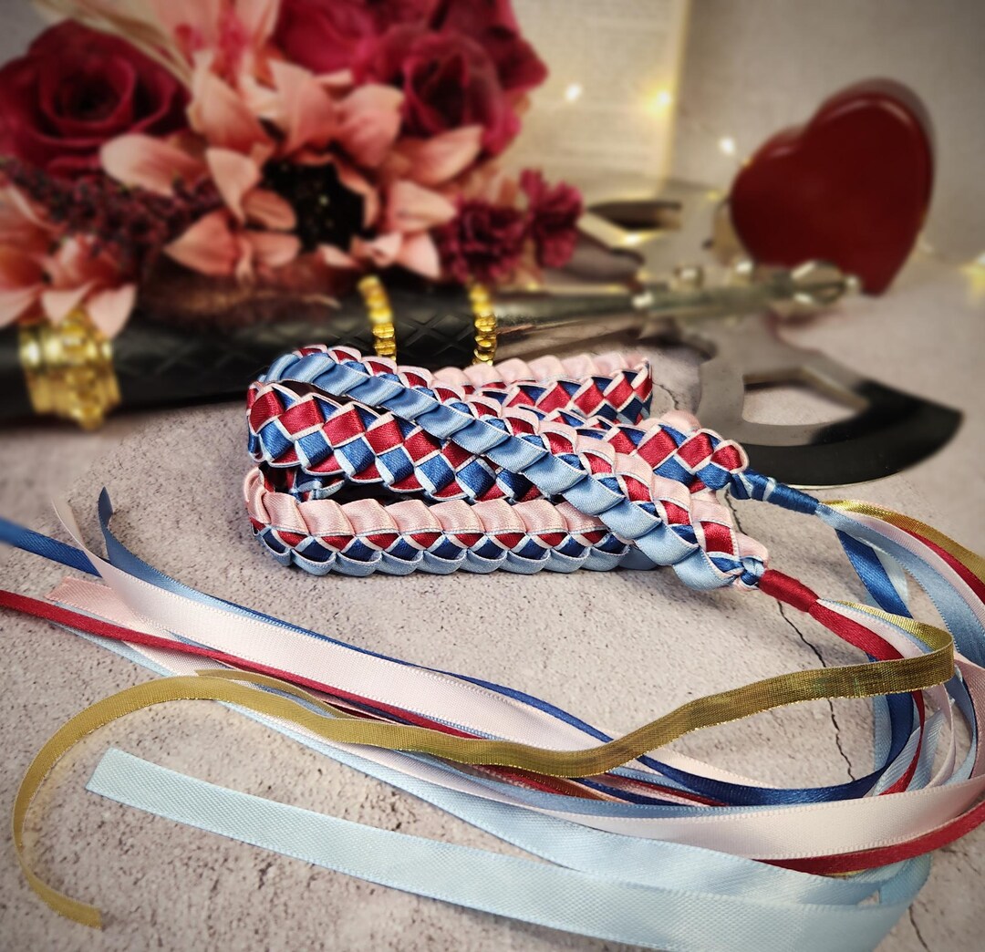Fantasy Handfasting Cord: "noble Hearts" - Braided Red, Blue, Gold ...