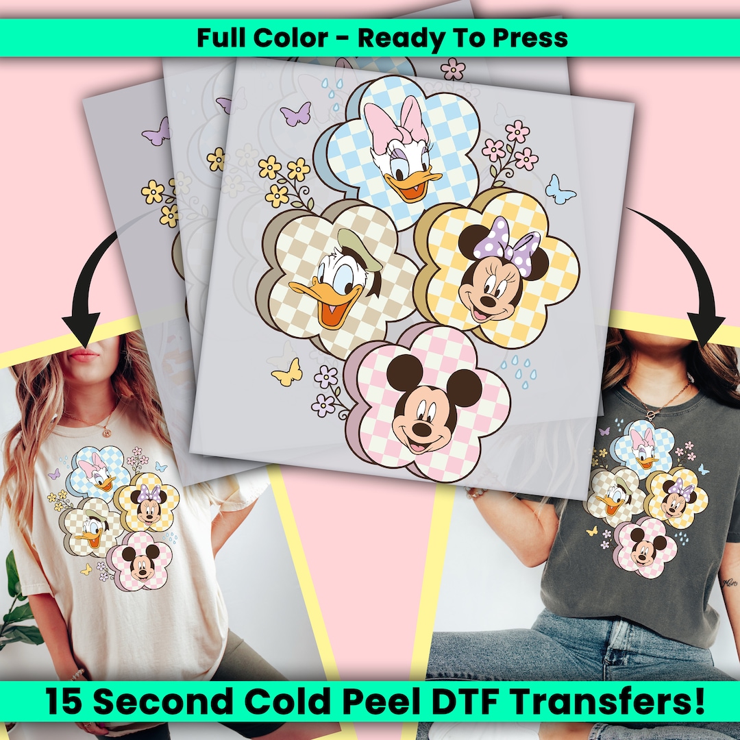 Disney Friends DTF Transfer, Ready to Press, Disneyworld Personalized ...