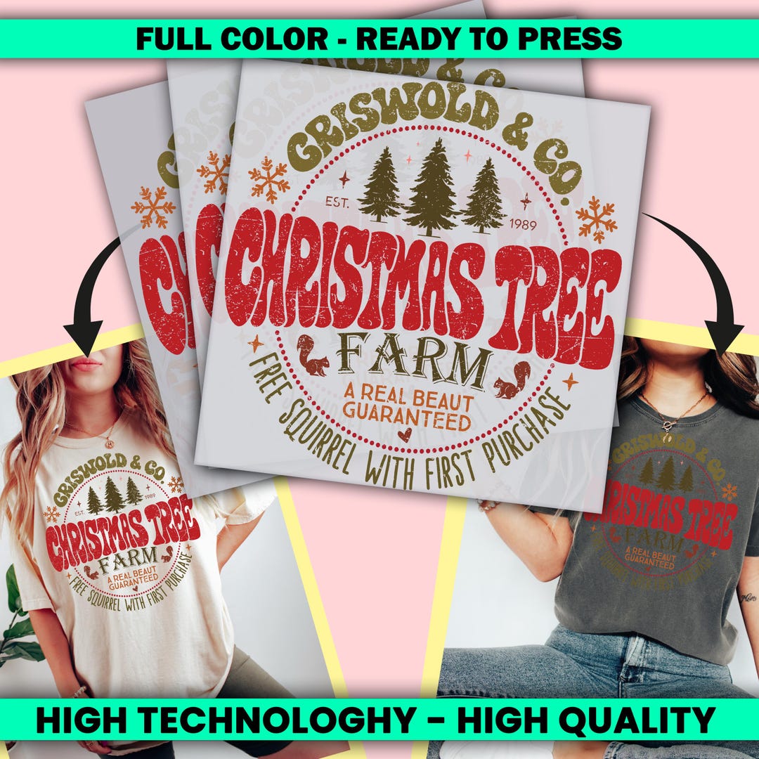 Griswold & Co Christmas Tree Farm Ready to Press, Christmas Dtf ...