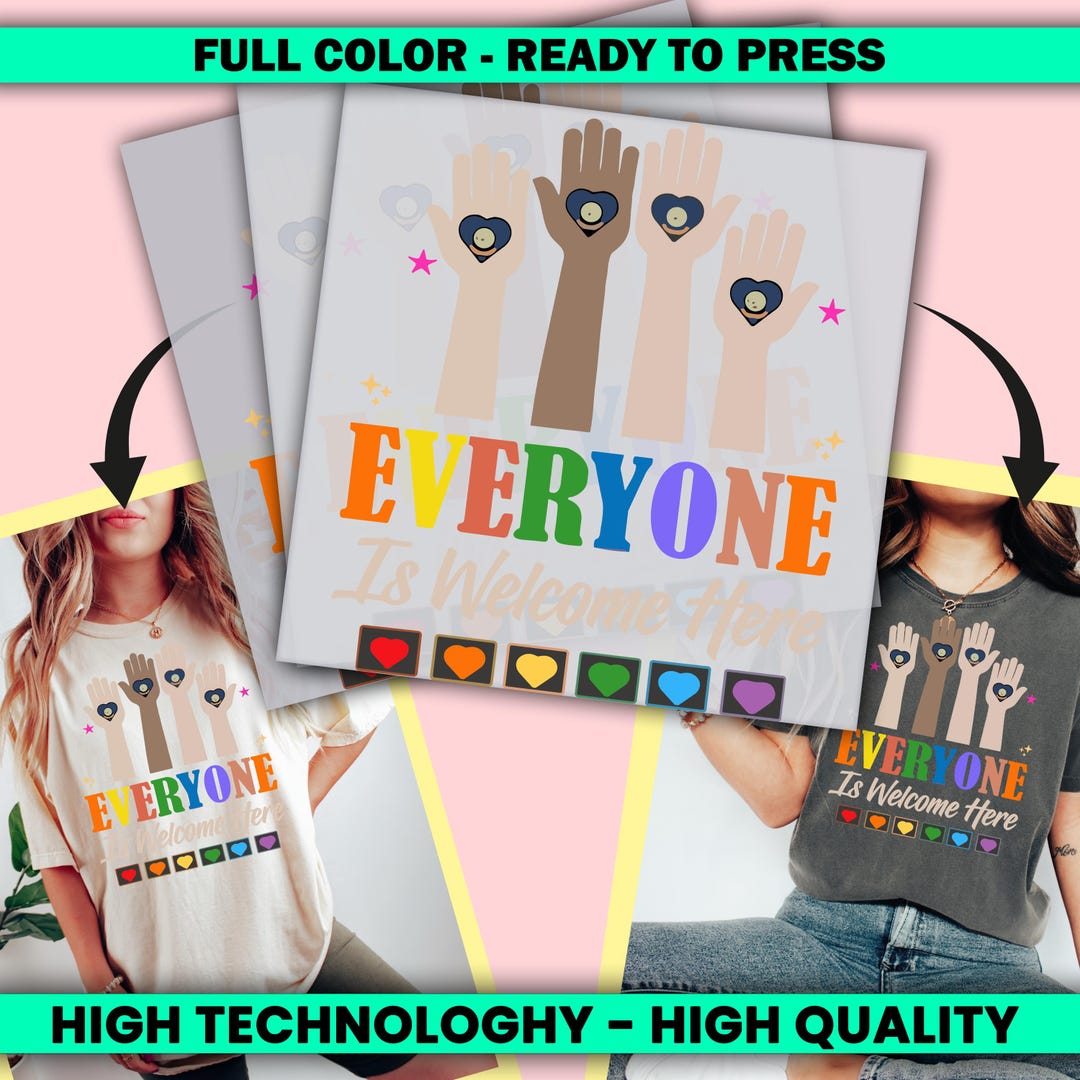 Everyone is Welcome Here DTF Transfer, Idaho Teacher Dtf Ready to Press ...