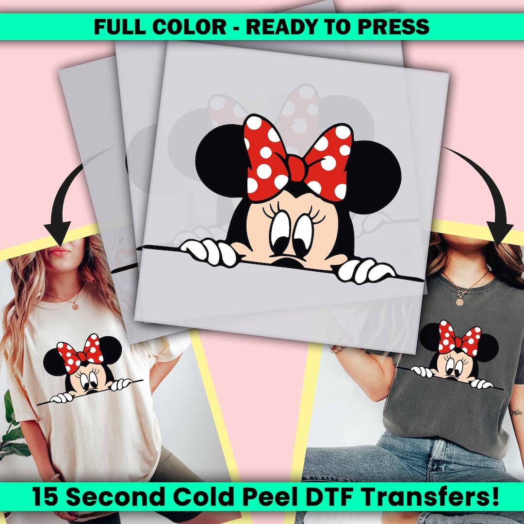 Minnie Mouse DTF Transfer, Ready to Press, Personalized DTF Transfers ...