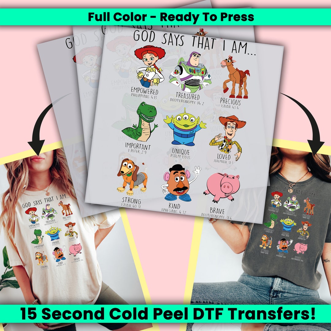 God Say I Am Cartoon DTF Transfer, Ready to Press, Personalized DTF Transfers, Heat Press DTF ...