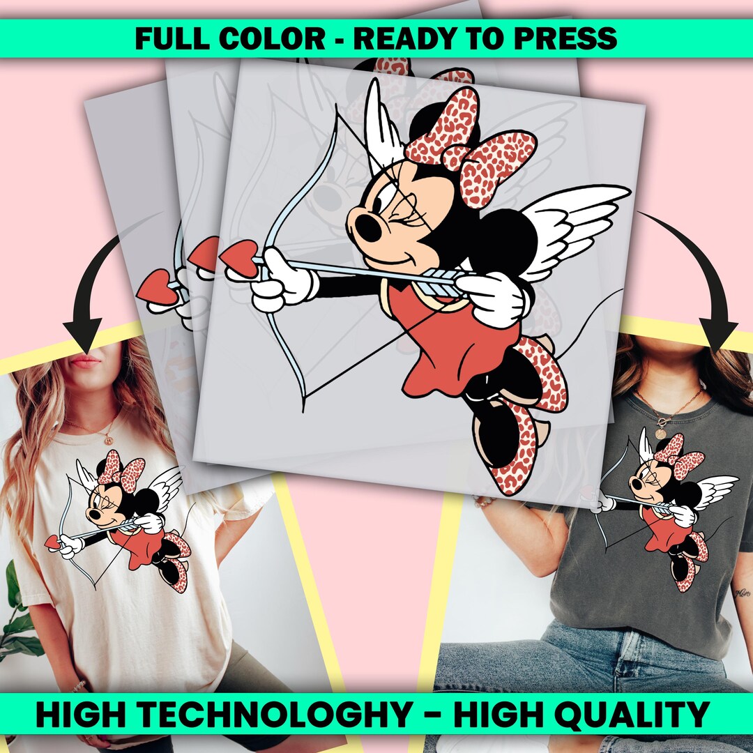 Love Minnie Mouse DTF Transfer, Ready to Press, Personalized DTF ...