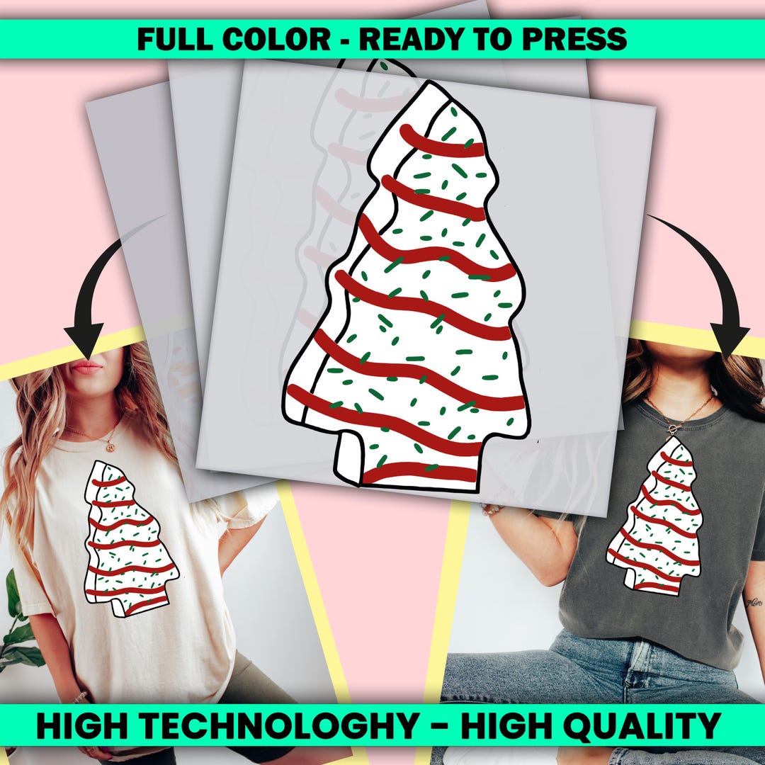 Christmas Cake Tree DTF Transfer, Little Debbie Christmas Ready to ...