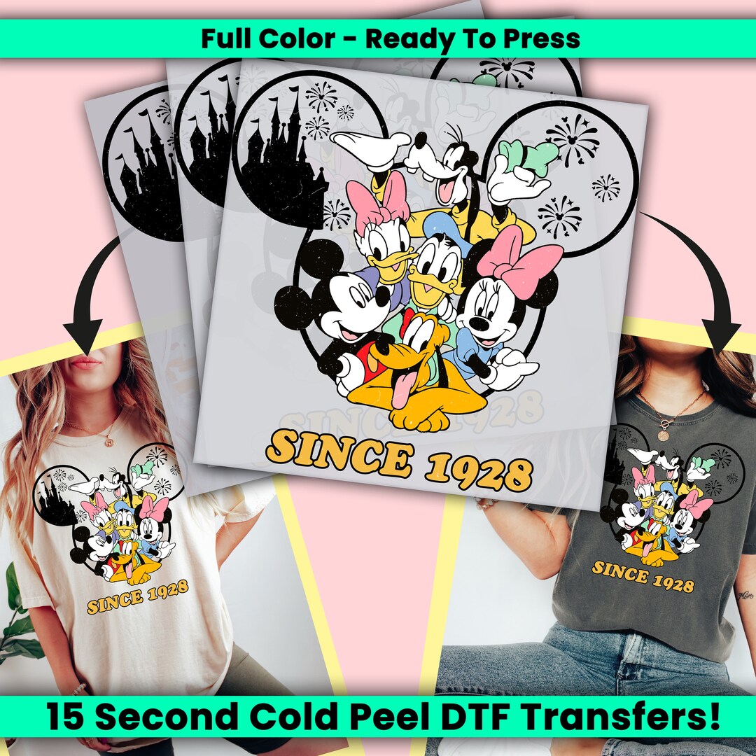 Disney Since 1928 DTF Transfer, Ready to Press, Disneyworld ...