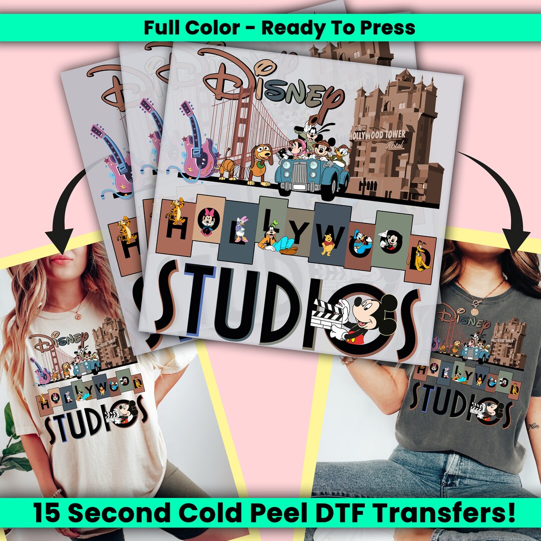 Disney Studios DTF Transfer, Ready to Press, Disneyworld Personalized ...