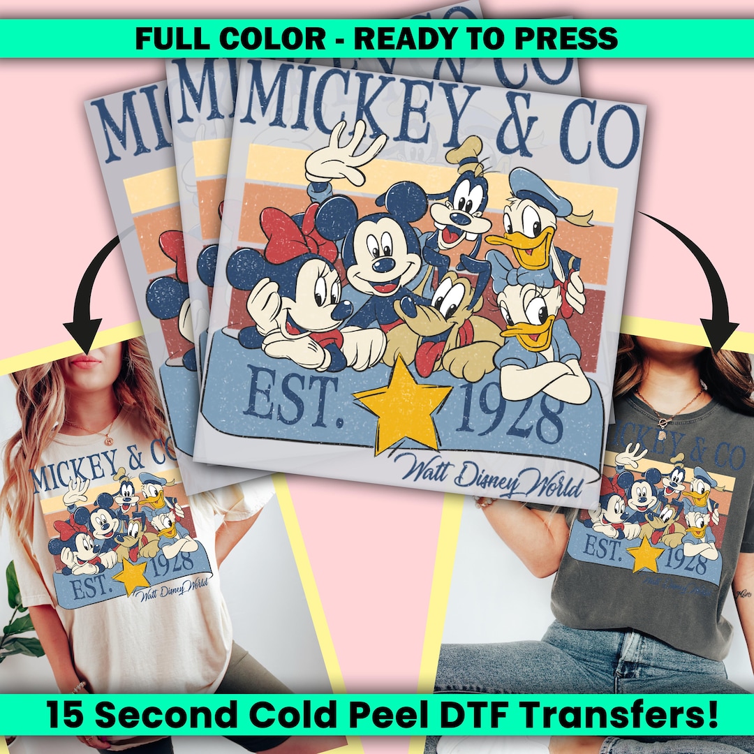 Mickey and Co DTF Transfer, Disney Ready to Press, Disneyworld ...