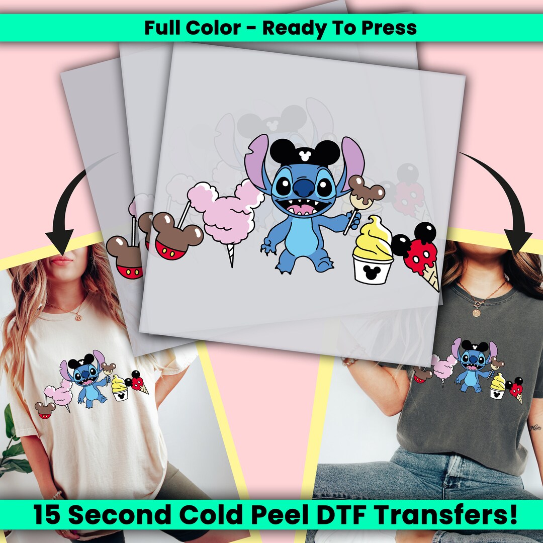 Stitch Disney DTF Transfer, Ready to Press, Disneyworld Personalized DTF Transfers, Disney Heat ...