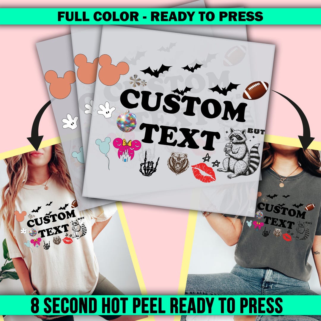 Custom Text Transfer, Make Your Own DTF, Custom Text Heat Transfer ...
