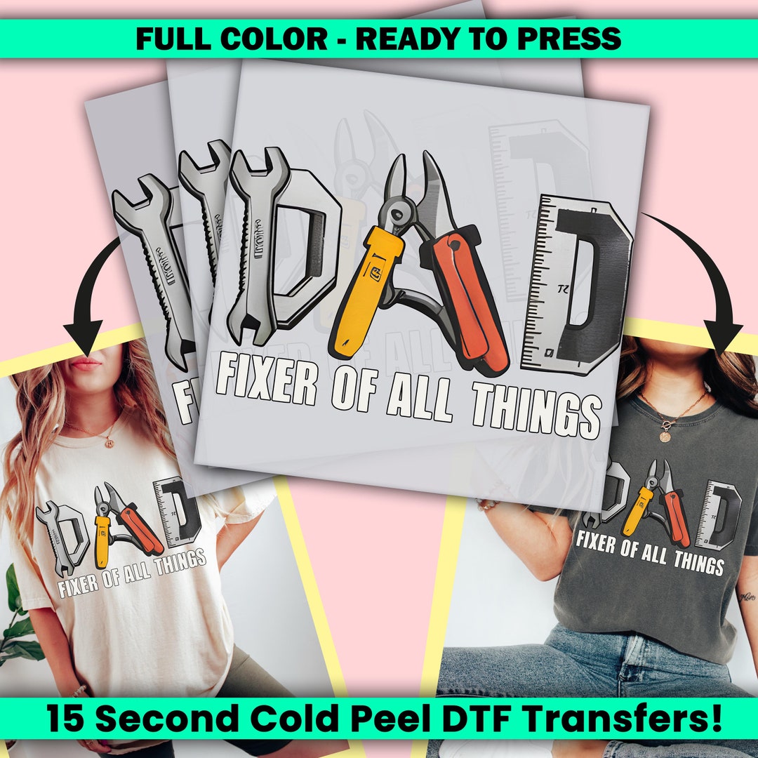 Dad Fixer of All Things Father's Day Ready to Press, Personalized DTF ...